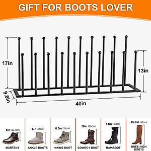Housen Solutions Boot Rack Organizer for Tall Boots, Large Capacity 10 Pairs Metal Free Standing Shoe Boots Racks, Black Shoes Boot Organizer Holder Stand for Closet, Entryway, Garage, Porch