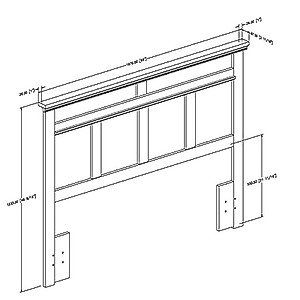 South Shore Versa Headboard, Weathered Oak, Gray Maple