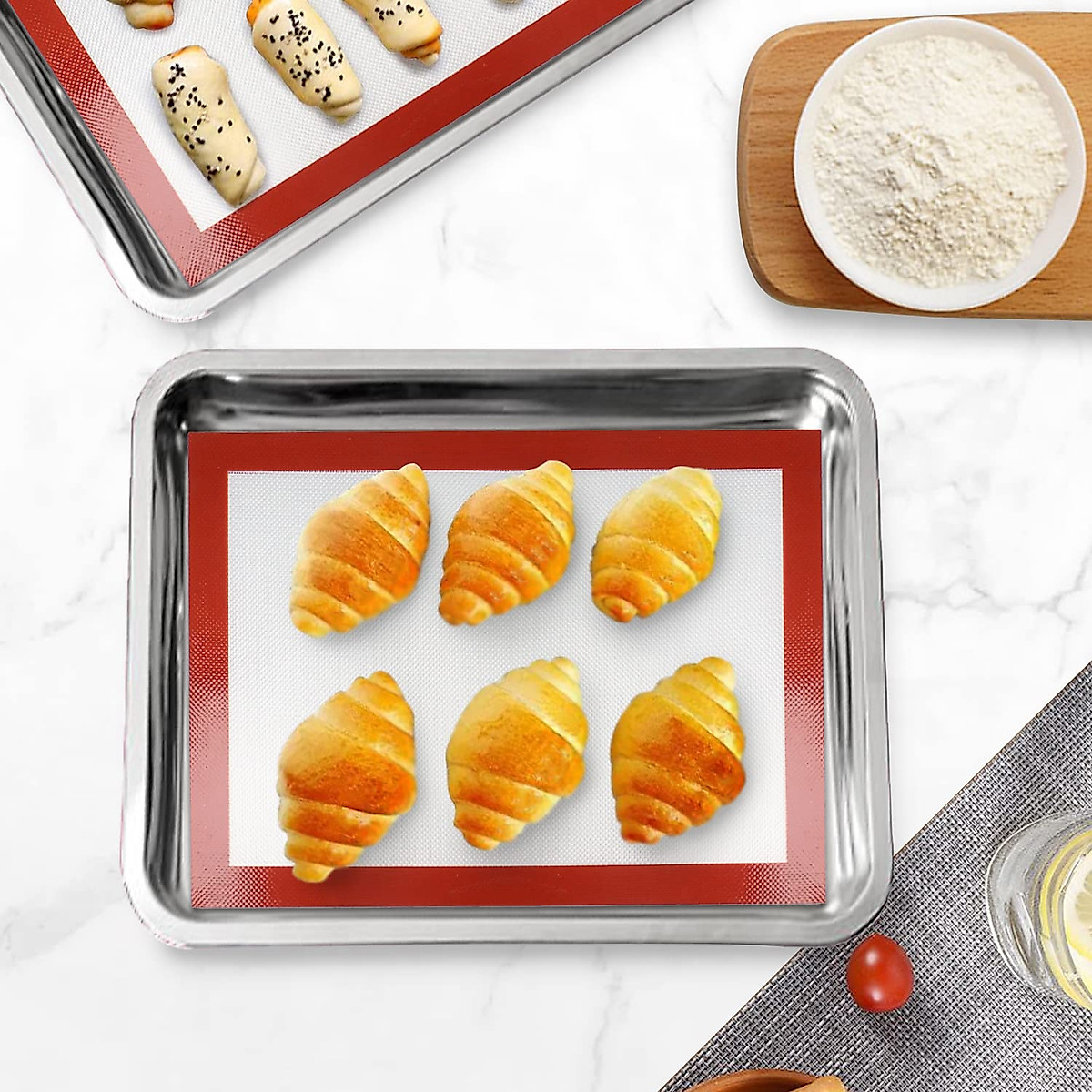 Large Silicone Baking Mat, Reusable BPA Free Bakeware Liner, Heat-Resistant Cookware, (Qty. 1)