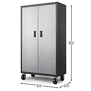Gladiator GALG36CKXG Ready-To-Assemble Mobile Storage Cabinet 36" W x 66" H x 18" D Steel Garage Cabinet
