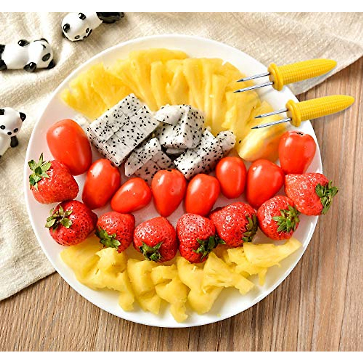 CandyHome 20 Pack Stainless Steel Corn Holders Corn on The Cob Skewers for BBQ Twin Prong Sweet Corn Holder Home Cooking Fork