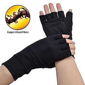 Airshi Hand Compression Gloves, Fingerless Design Free Grip and Feel Compression Gloves Easy to Reduced Hand Load for Men Women (L)