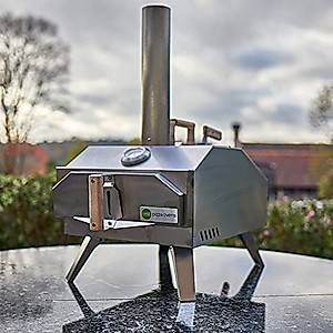 Outi Portable Outdoor Pizza Oven – Portable Oven – Multifuel Outdoor Pizza Oven – Stainless steel with Built In Thermometer – Pellets, Wood or Charcoal