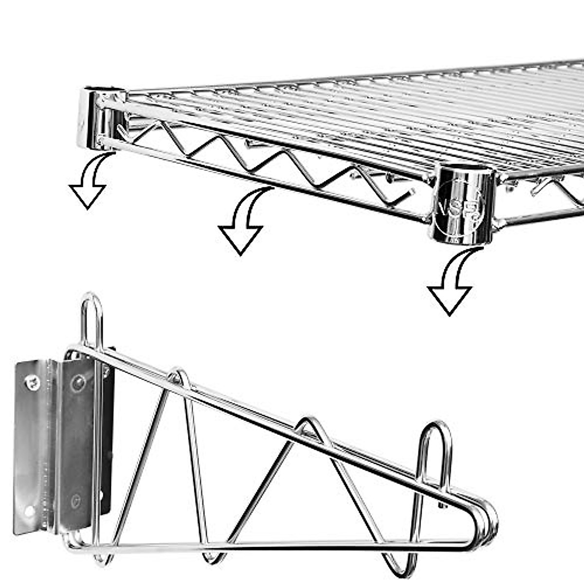 Regal Altair Wall Mount Wire Shelf (Chrome, 24" D x 24" W x 2" H)