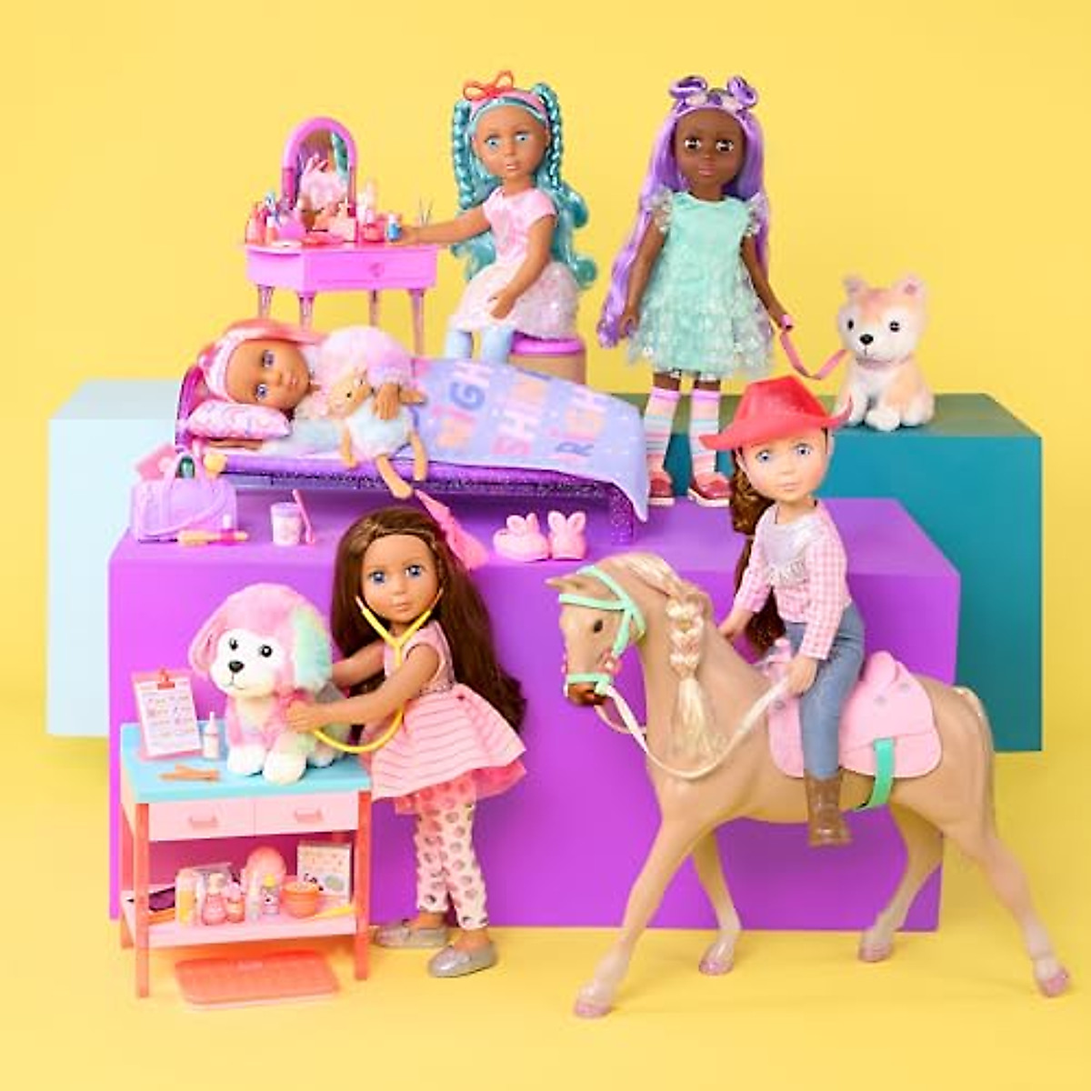 Glitter Girls - Bluebell 14-inch Poseable Fashion Doll - Dolls for Girls Age 3 & Up,Pink, Brown, Silver, Blue