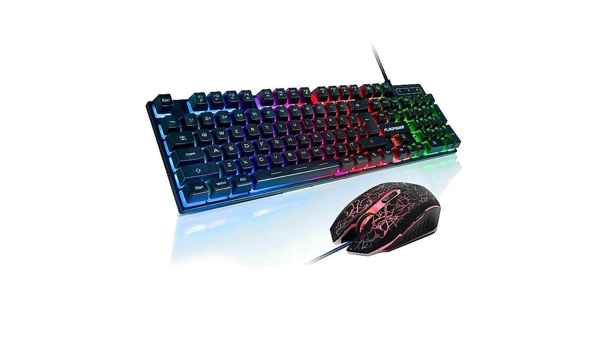 FLAGPOWER RGB Gaming Keyboard & Breathing Mouse Combo | 4 Colors Backlit