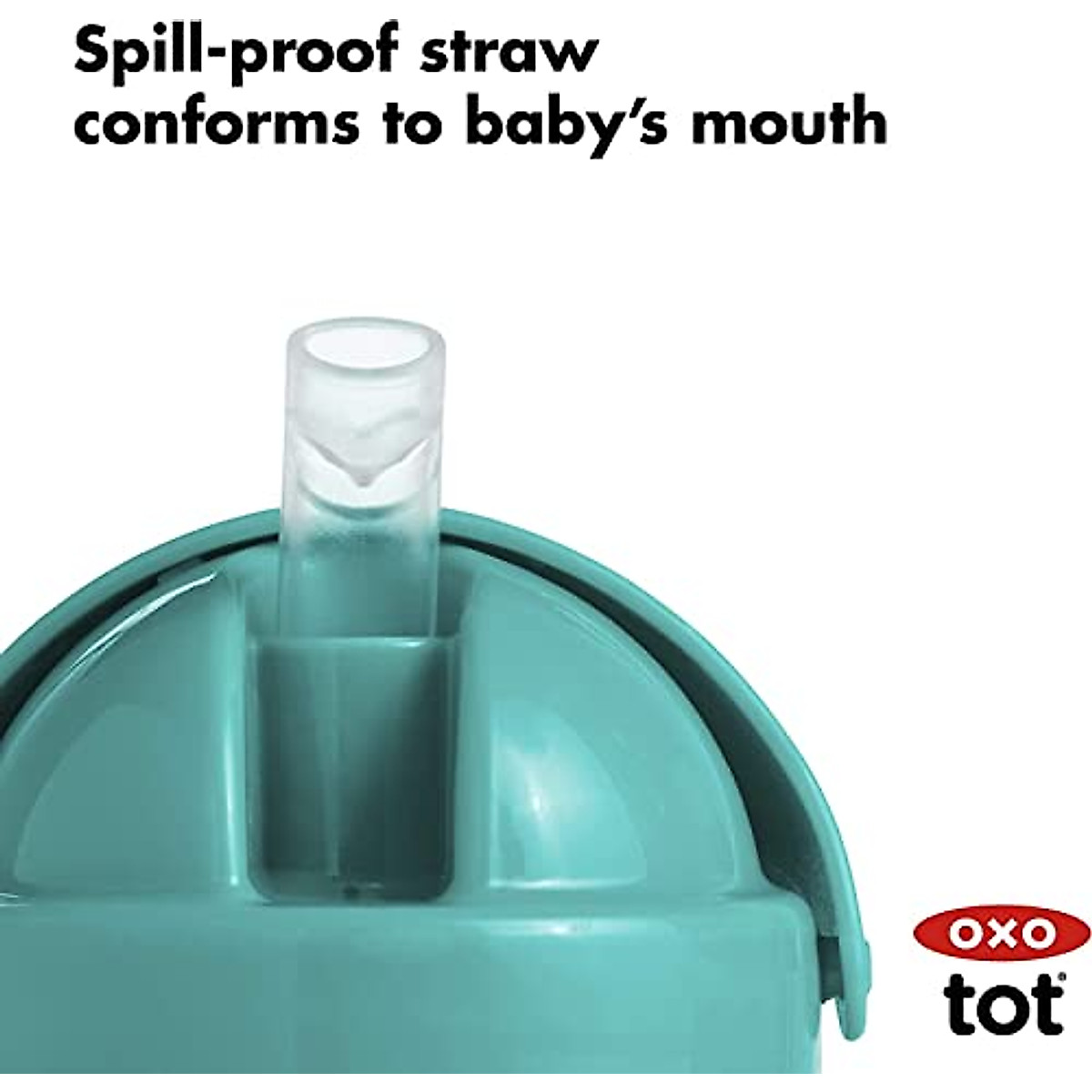 OXO Tot 6 Ounce Transitions Straw Cup with Removable Handles - Teal