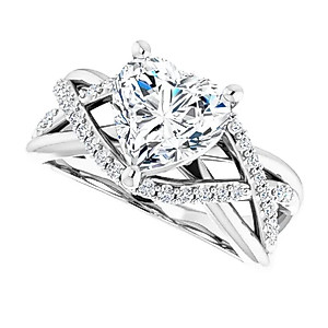 JEWELERYIUM 2 CT Heart Cut Colorless Moissanite Engagement Ring, Wedding/Bridal Ring Set, Solitaire Halo Style, Solid Sterling Silver Vintage Antique Anniversary Promise Ring Gifts for Her (9), White