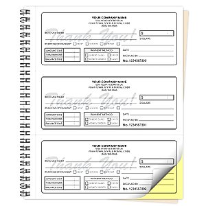 Custom 8.5" x 7" (3 Per Page) Carbonless NCR Books in 2-Part Duplicate Invoices, Receipts, Work Orders, Sales Orders, Purchase Orders, Estimates, Quote Forms with Your Company/Business Name (300 Sets)
