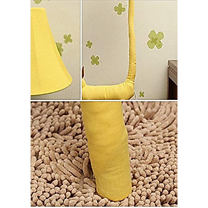 LITFAD Dimmable Floor Lamp Cartoon Lion Design 51" Tall Standing Light Modern Floor Light with Fabric Shade for Kids Room / Bedroom,Yellow