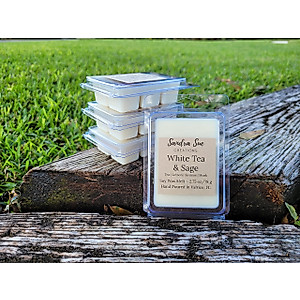 Sandra Sue Creations White Tea & Sage Soy Wax Melt, All Natural, Highly Fragrant, Long Lasting