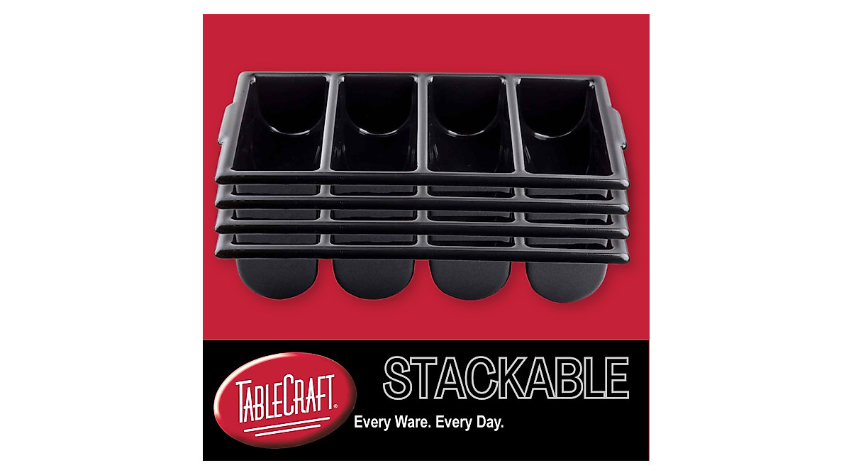 Tablecraft 4 Compartment Flatware Holder – Durable Kitchen Organizer
