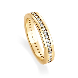 PAVOI 18K Yellow Gold Plated Stacking Tiny Cubic Zirconia Band | Eternity Rings for Women | Thumb Ring | Size 9
