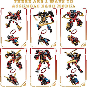 QLT QIAOLETONG 12 in 1 Transforming Mecha Robot Building Set,Mech Model Building Kit, 542 PCS Compatible with Lego Ninja Mech Warrior Cool Robots Toys Gift for Adults and Kids Boys 6 7 8 10+