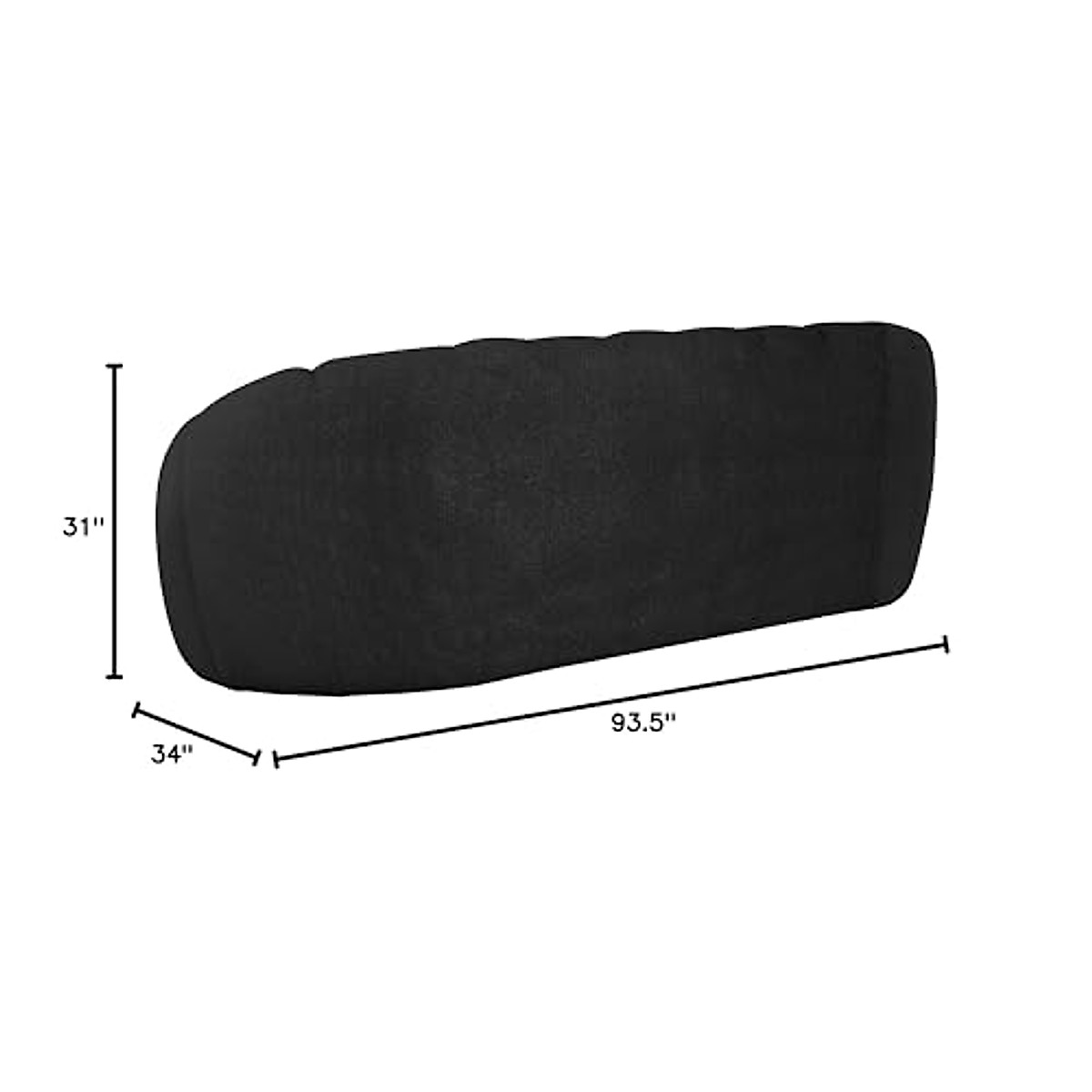 Meridian Furniture 644Black-S Elijah Collection Modern | Contemporary Boucle Fabric Upholstered Sofa, Black, 93.5" W x 34" D x 31" H