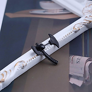 Sttiafay Punk Axe Ear Jacket Earrings Black Axe Stud Earrings Gothic Scary Axe Earrings Axe Hatchet Shape Earrings Jewelry for Women and Girls