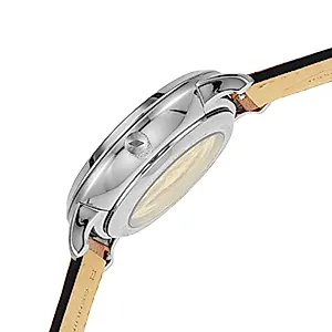 Fossil Men's Neutra Automatic Stainless Steel and Leather Three-Hand Skeleton Watch, Color: Silver, Luggage (Model: ME3160)