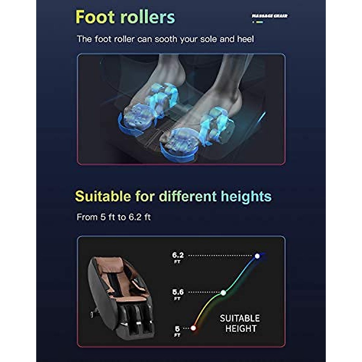 FDW Shiatsu Massage Chairs Full Body and Recliner Zero Gravity Massage Chair Electric with Built-in Heart Foot Roller Air Massage Easy to Move for Home Office,Black