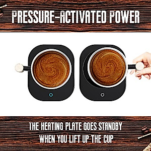 Mug Warmer with Mug Set - HOWAY Coffee Cup Warmer for Desk Auto Shut Off Keeps Tea Warm and Hot, 2 Temperature Settings