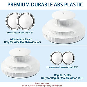 Mason Jar Vacuum Sealer Kit for Foodsaver, Food Saver Jar Sealer Attachment, Food Storage Vacuum Sealer Kit with Accessories Hose for Wide & Regular Mouth Mason Jar