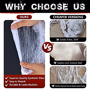 900 sqft Spider Webs Halloween Decorations Bonus with 30 Fake Spiders, Super Stretch Cobwebs for Halloween Indoor and Outdoor Party Supplies