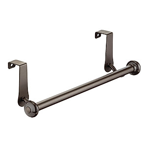 iDesign York Metal Over the Cabinet Dish and Hand Towel Bar Holder for Kitchen, Bathroom, 10.5" x 3" x 3" - Bronze