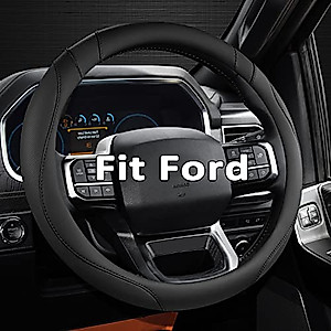 West Llama Customized Auto Car Steering Wheel Cover for Ford F-150, F-250, F-350, Expedition (Black)
