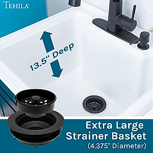 JS Jackson Supplies Black Utility Sink Vanity Cabinet with White Laundry Tub, Black High-Arc Pull-Down Sprayer Faucet for Laundry Room, Mudroom, Basement