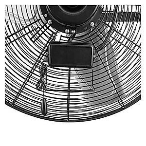 OEMTOOLS OEM24896 24” Heavy Duty Workstation Wall Mount Fan, 7000 CFM Max. Shop Fans, Heavy Duty 360 Degree Tilting Indoor/Outdoor Fan For Garage Fans Wall Mounted Fan, Outdoor Industrial Fan