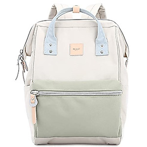 himawari Laptop Backpack for Women&Men Travel Backpack With USB Charging Port Large Business Bag Water Resistant College Bag Computer Bag Doctor Bag (1881-Beige/green, Regular)