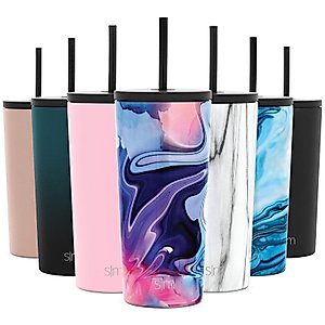 Simple Modern Insulated Tumbler with Lid and Straw | Iced Coffee Cup Reusable Stainless Steel Water Bottle Travel Mug | Gifts for Women Men Her Him | Classic Collection | 20oz | Dreamcicle