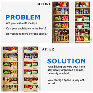 WelFurGeer Pull Out Drawers for Kitchen Cabinets, Pull Out Cabinet Organizer, Kitchen Cabinet Organizer, Pot and Pan Organizer for Cabinet, Slide Out Cabinet Organizer, Drawer Organizer (20''W)