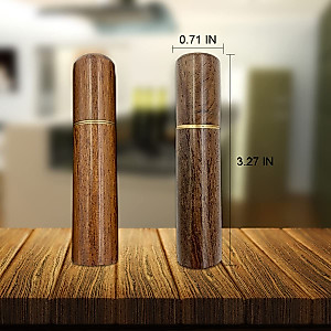 LOPURO Portable Wood Toothpick Holder, 3Pcs Mini Toothpick Box Pocket Toothpick Dispenser Bucket Toothpick Holder Travel Toothpick Carrying Case for Women Men (3pcs)