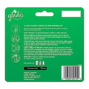 Glade PlugIns Refills Air Freshener Starter Kit, Scented and Essential Oils for Home and Bathroom, Pine Wonderland, 3.35 Fl Oz, 1 Warmer + 5 Refills