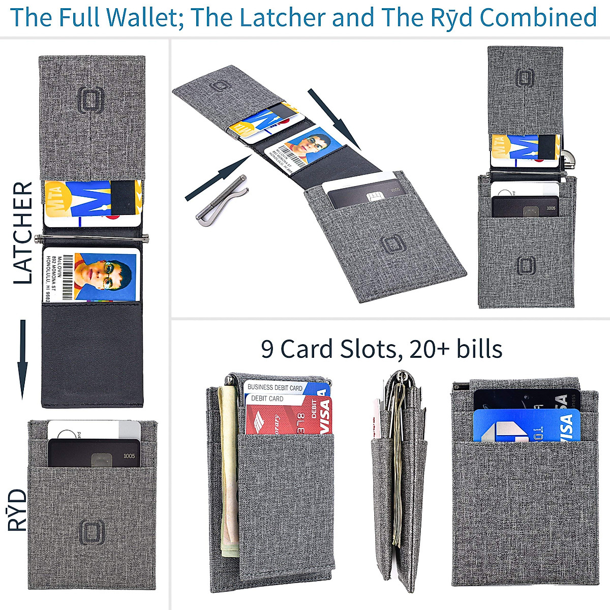 Dockem The Latcher and The Rȳd: The Modular Minimalist Capable Wallet(s) - (Synthetic Canvas Leather)