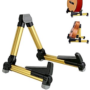 EASTROCK Folding Guitar Stand,Portable Tripod A Frame Aluminium Music Stand for Acoustic Electric Guitars, Bass, Violin, Ukulele, Banjo ( Black)