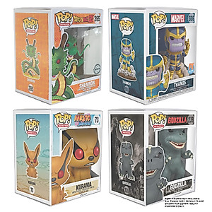 EVORETRO Pop Protector for Super Pop 6 inch Funko Pop Figures - 0.40 mm Thick Clear Scratch-Resistant PET Plastic Box Display Case Protector for 6-in Funko Pop Figures. Will Last for Years to Come