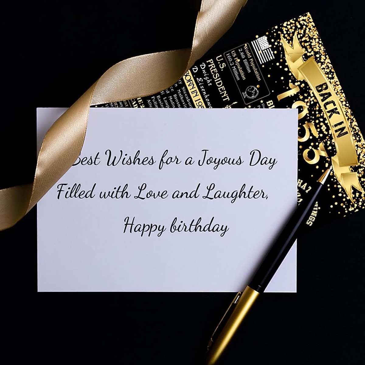 SRuntoo 50th Birthday Gifts for Men Women, 50 Year Old Happy Birthday Greeting Card for Mom Dad Husband Wife, Unique 50 Bday Anniversary Decorations Ideas for Friends Parents, Back In 1973, BlackGold