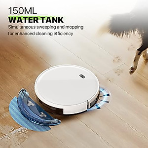Magshion Robot Vacuum and Mop Combo, Wi-Fi/App, Automatic Self-Charging Robotic Vacuum Cleaner, 2800Pa Suction, Good for Hard Floors Carpets, White