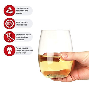 govino Go Anywhere Wine Glasses | Dishwasher Safe, Flexible, Shatterproof, and Recyclable | 16 oz. Each | Set of 4.