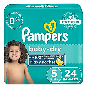 Diapers Size 5, 24 Count - Pampers Baby Dry Disposable Baby Diapers, Jumbo Pack