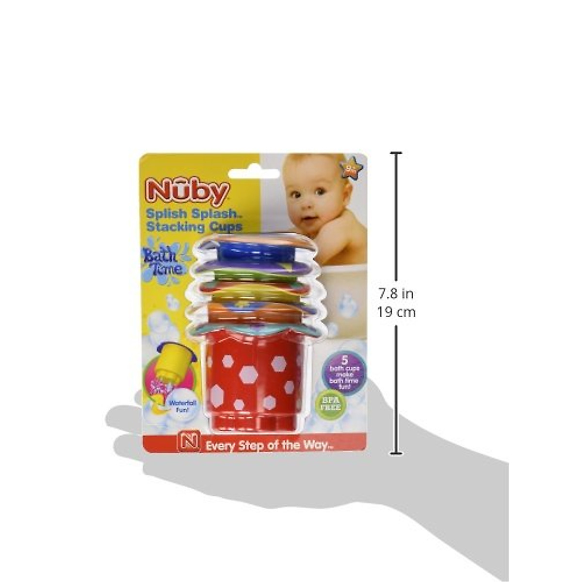 Nuby 5-Piece Splish Splash Bath Time Stacking Cups