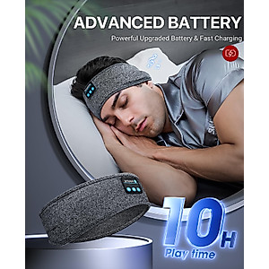 Perytong Sleep Headphones Wireless Headband Stretchable Bluetooth 5.2 Sleep Headband Earphones, Comfy Side Sleeping Earbuds with High Definition Stereo Speakers, Electronics, Gifts for Men Women