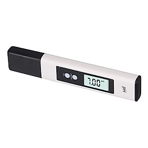 PH Tester, Quick Speed Automatic Recognition PH Detector White Backlit Display Resistance Precise Alloy Probe for Aquaculture