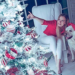 KAILEDI Christmas Lights, 19.6 ft 40 LED Snowflake String Lights Battery Operated, 2 Modes Waterproof Fairy Lights for Xmas Party Garden Patio Bedroom Decor Indoor Outdoor