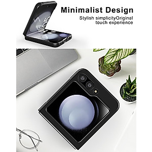 Foluu Slim Fit Case for Samsung Galaxy Z Flip 5 Case, Ultra Thin Matte PC with Non-Slip Grip Full Protection Protective Cover for Samsung Galaxy Z Flip5 5G 2023 (Black)