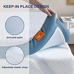 Maxzzz 3 Inch Mattress Topper Full Size Memory Foam Gel Infused Toppers, High Density Firm Mattress Pad with Removable Soft Cover, Certipur-Us & Oeko-Tex Certified
