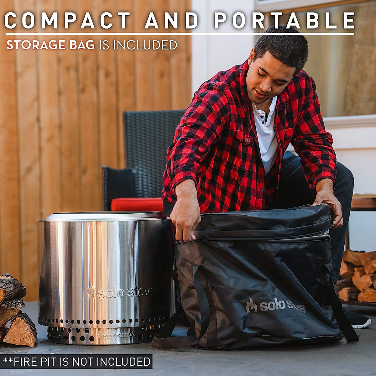 Solo Stove Bonfire Pi Fire | Pizza Oven Accessory for Bonfire Fire Pit, Incl. Carry Case & Cordierite Pizza Stone, Wood Burning Assembly, Stainless Steel, (H x Dia): 16.9 x 19.3 in, 19.6 lbs