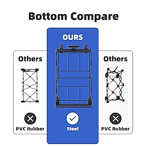 Collapsible Foldable Wagon Cart with All Terrain Solid Wheels, Heavy Duty Folding Utility Grocery Wagon with 300lbs Weight Capacity Portable Garden Cart for Shopping,Sports,Fishing,Beach,Black