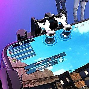 FURZEQIFA PUBG Mobile Controller Joystick Turnover Button Gamepad for PUBG iOS Android Six Finger Operating Gamepad With Cooling Fan